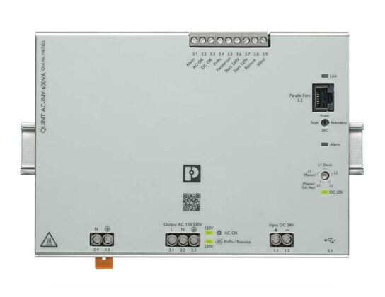 DC/AC inverter for the DIN rail by Phoenix Contact – Pure sine curve at ...